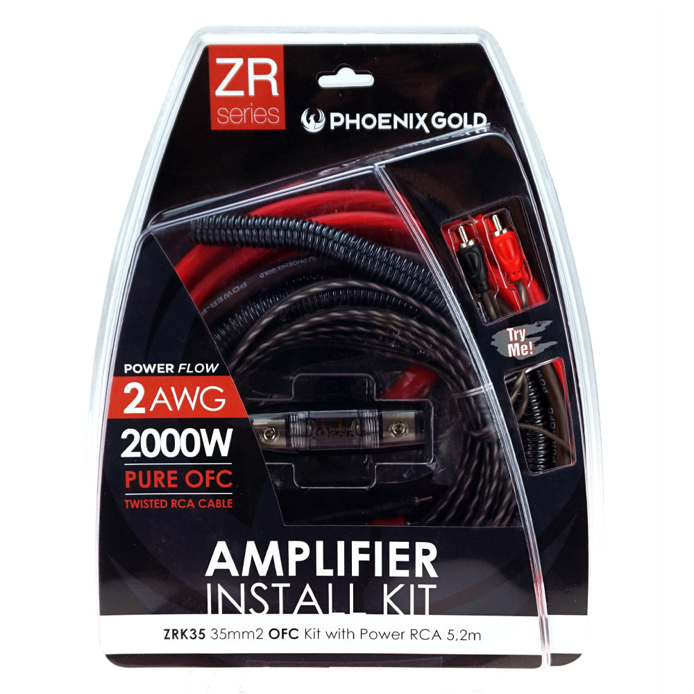 PHOENIX GOLD AMP KIT 2GA / 35MM OFC 2000W WITH POWER RCA 5.2M – AutoPower